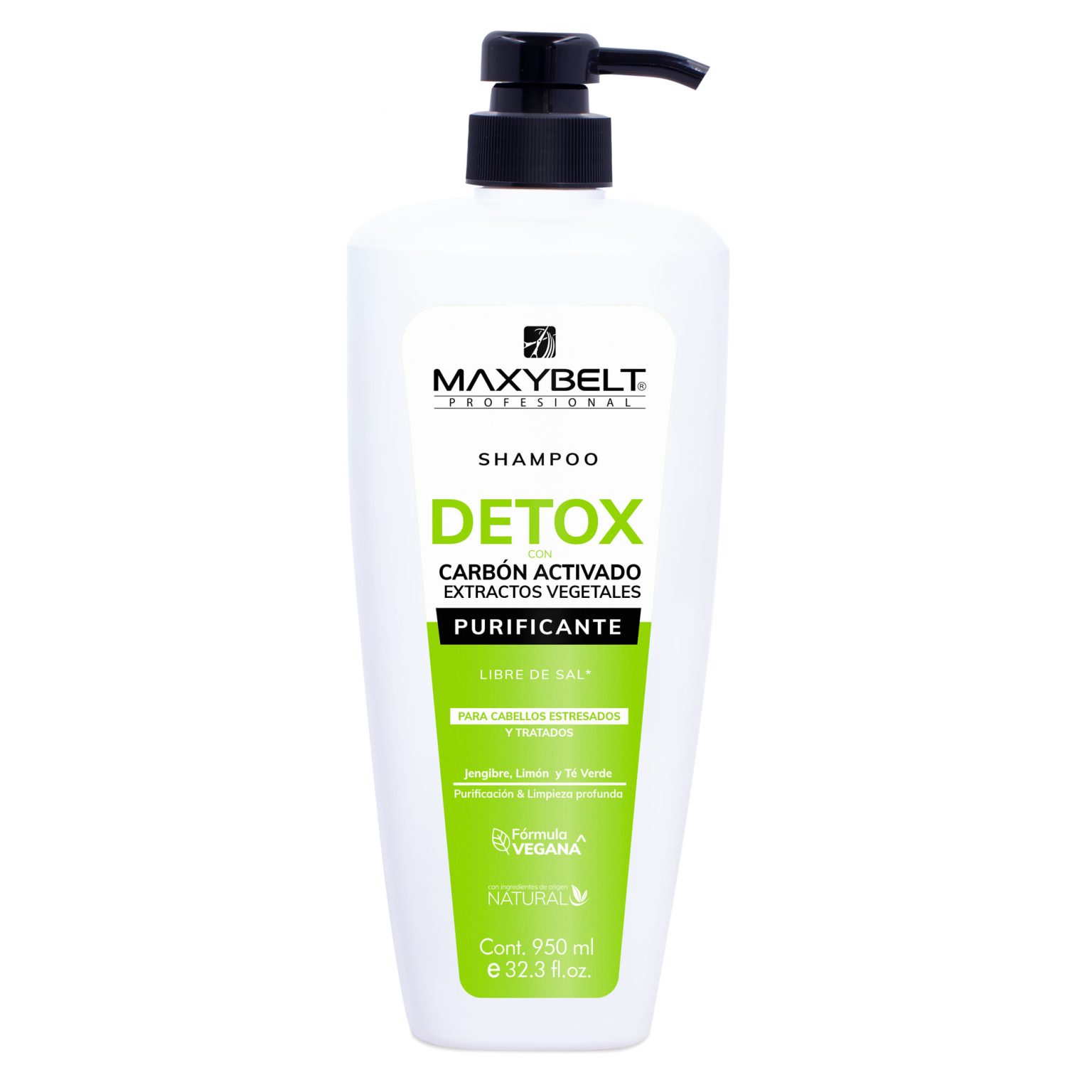 Shampoo Detox Carbón Activado 950 ml - Maxybelt Profesional
